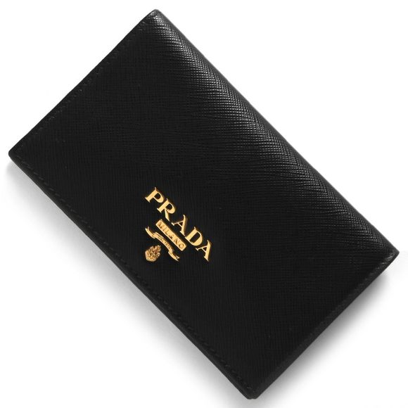 Prada | Bags | Prada Card Case Saffiano Multicolor Black Ibisco Pink ...